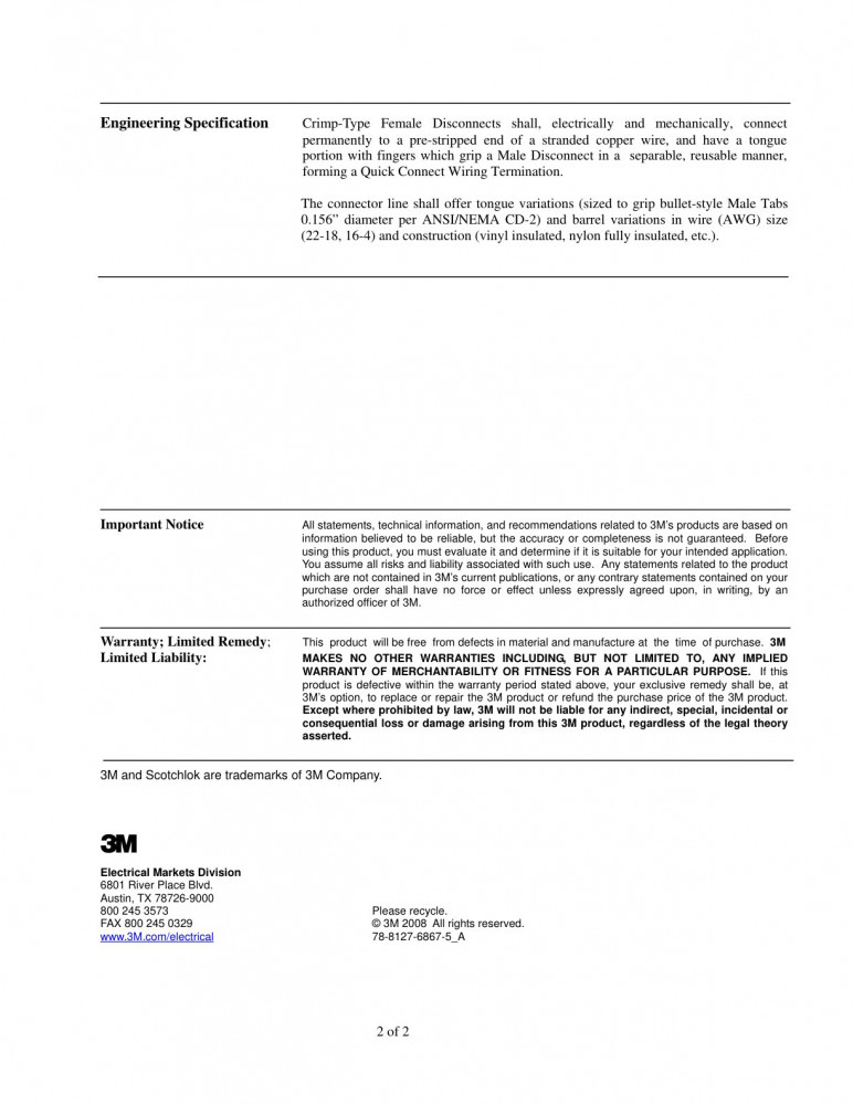 3M 81F-156-NBL-A datasheet page 2