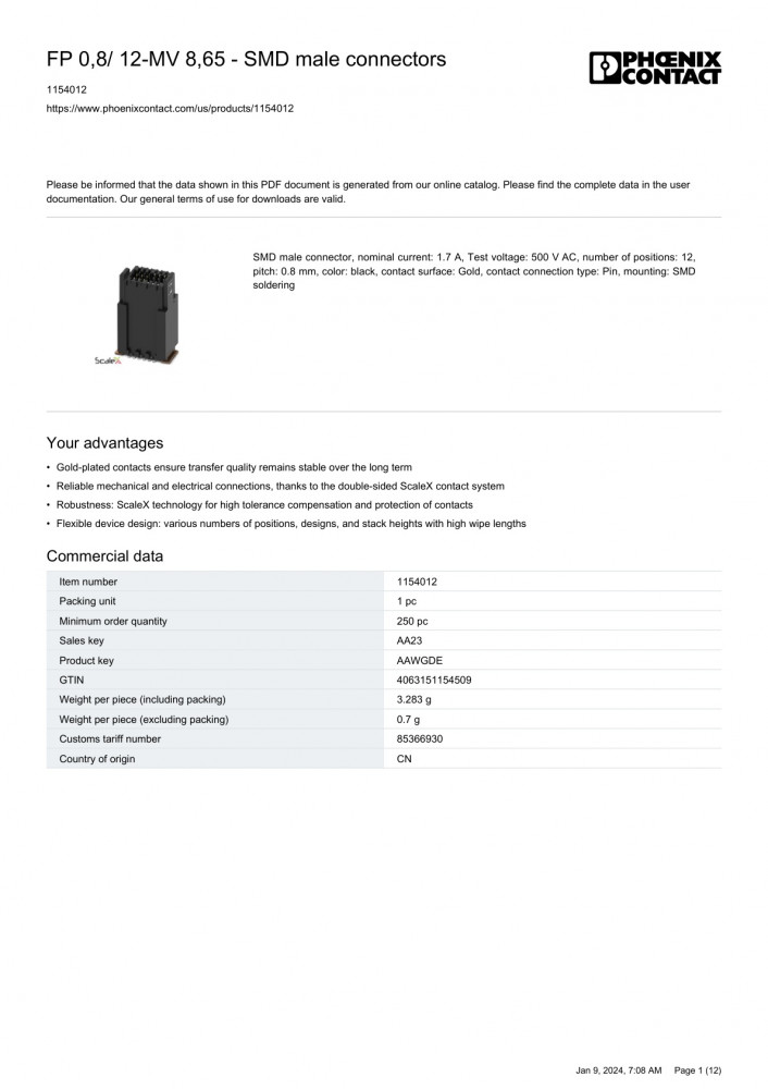 Phoenix Contact 1154012 datasheet page 1