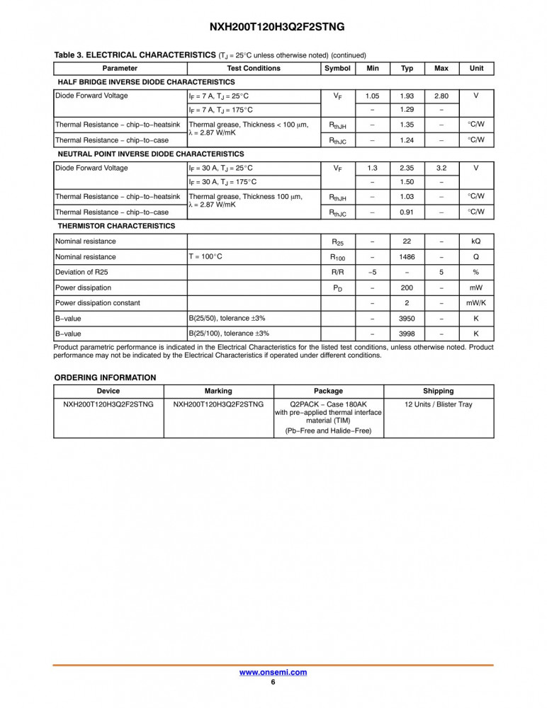NXH200T120H3Q2F2STNG datasheet page 6