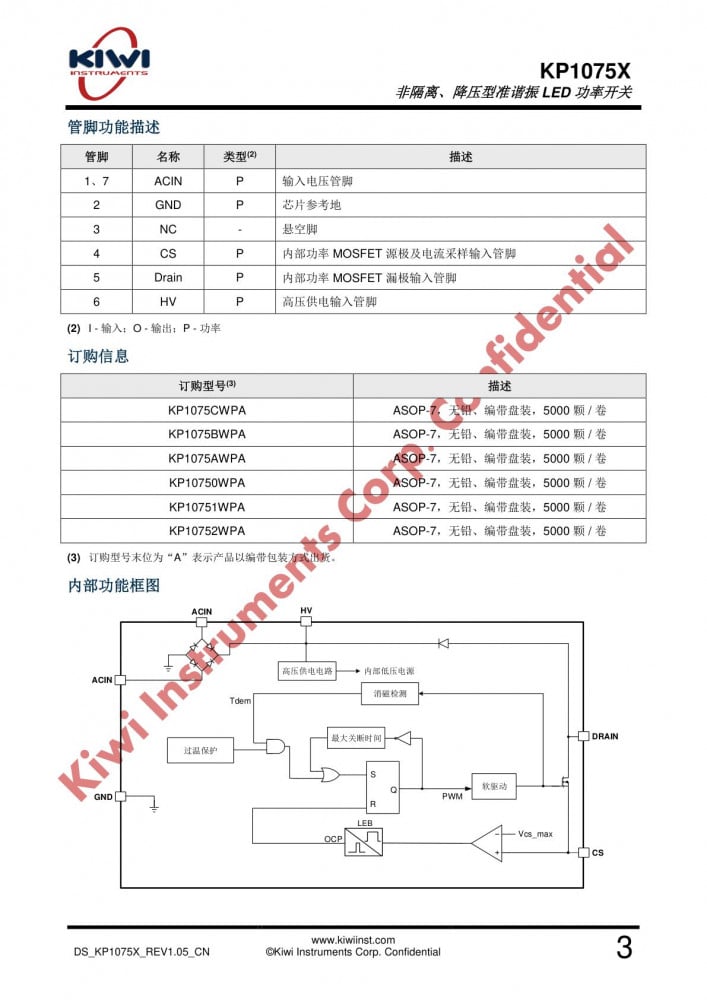 KP1075AWPA datasheet page 3