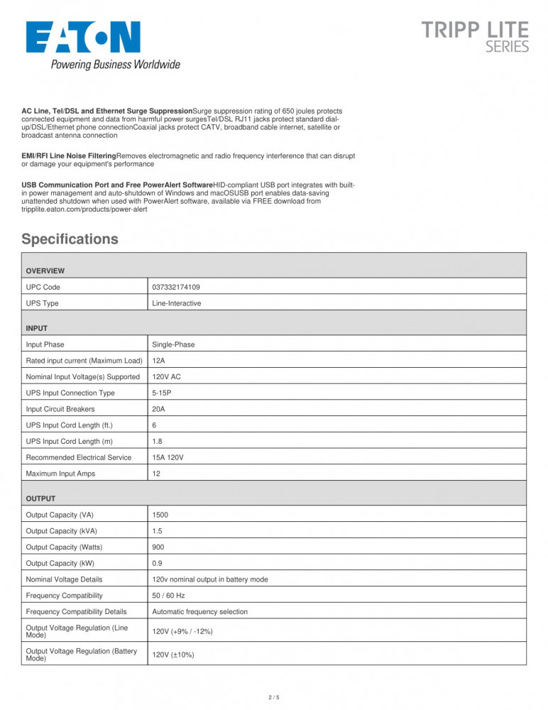 SMART1500LCDT product document page 2