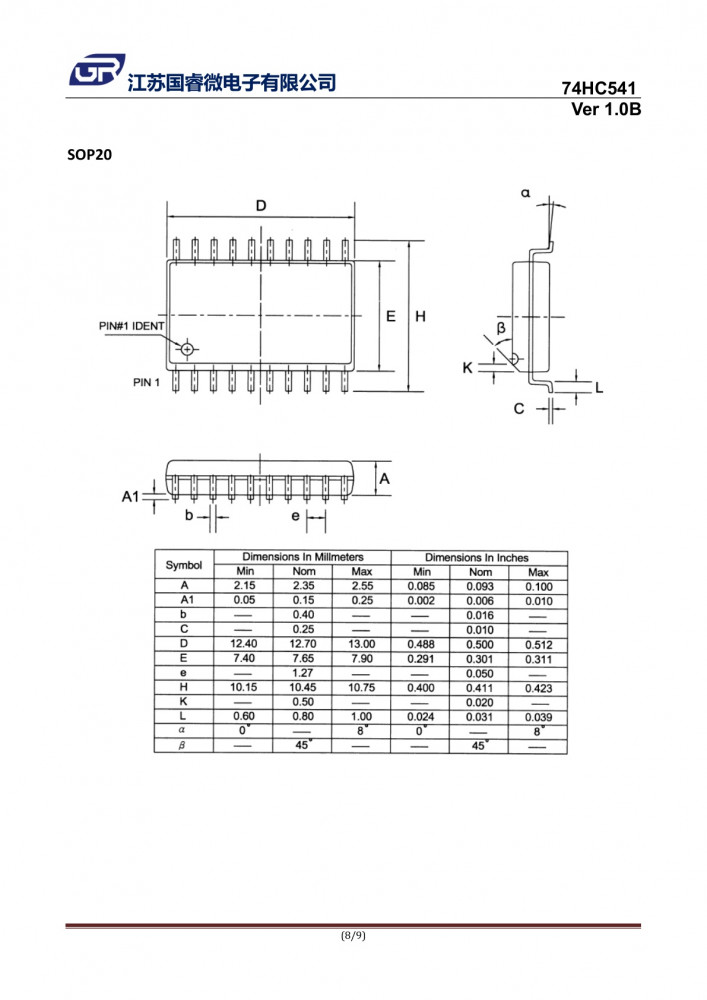 74HC541D technical document page 8