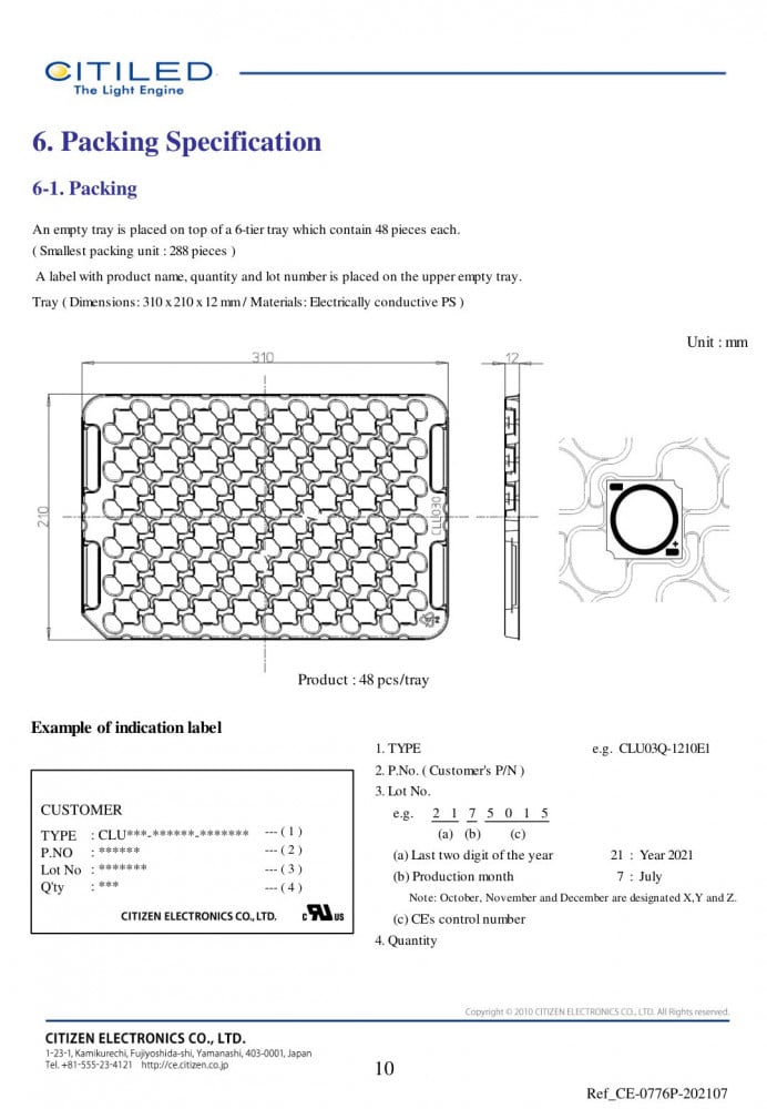 CITIZEN CLU03Q datasheet page 10