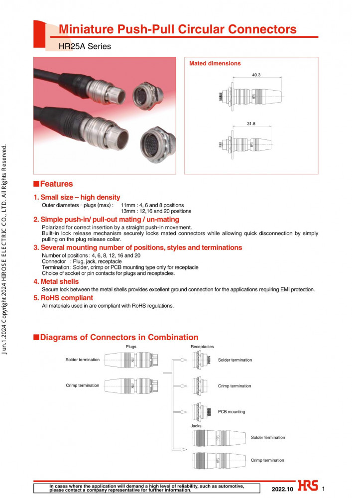 HRS HR25A series document page 1