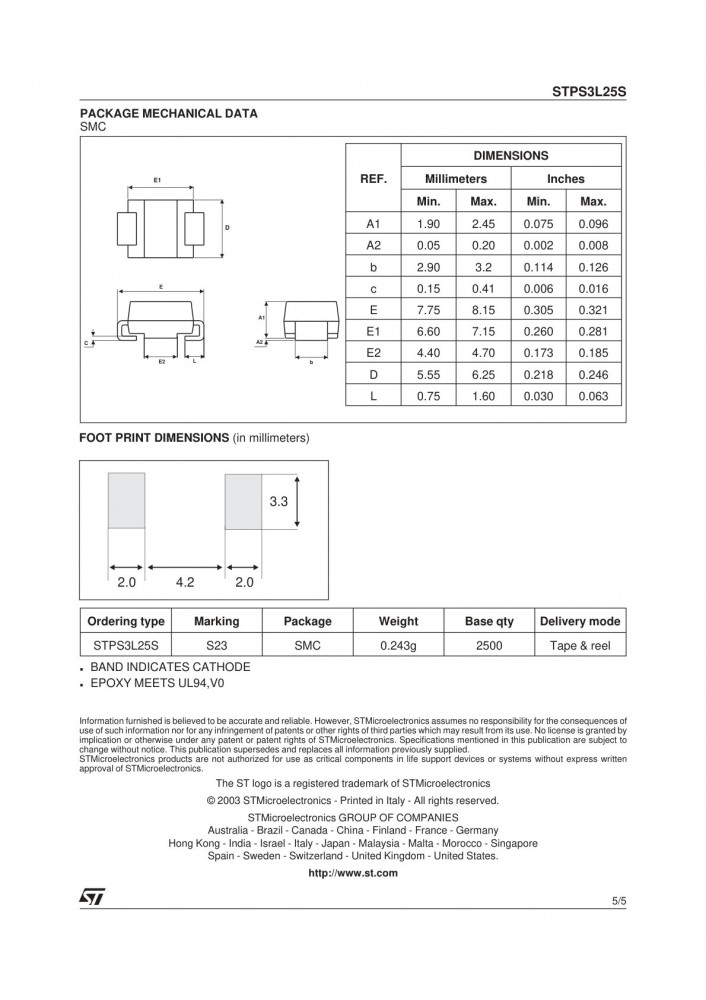 STPS3L25S product document page 5