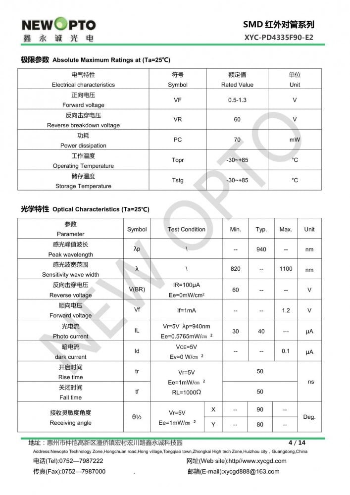 XYC-PD4335F90-E2 specification page 4