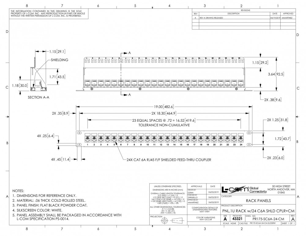 L-com PR175-SC6A-24-CM technical document preview