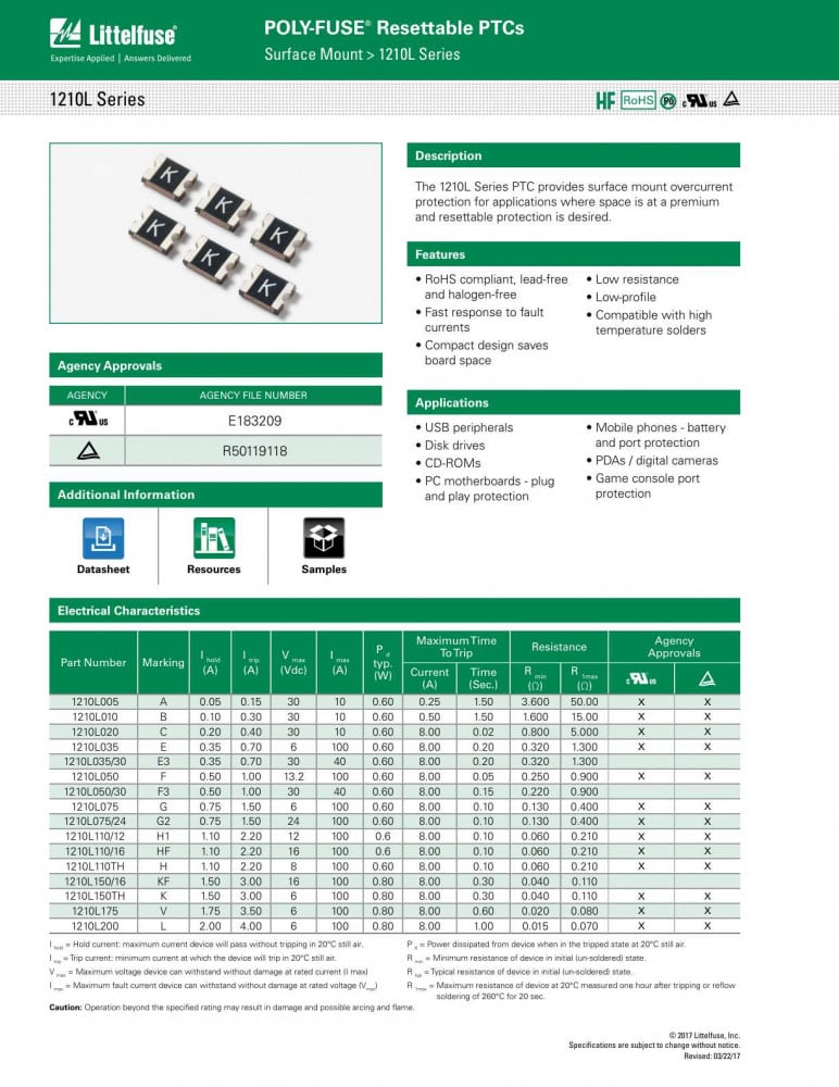 1210L005WR datasheet page 1