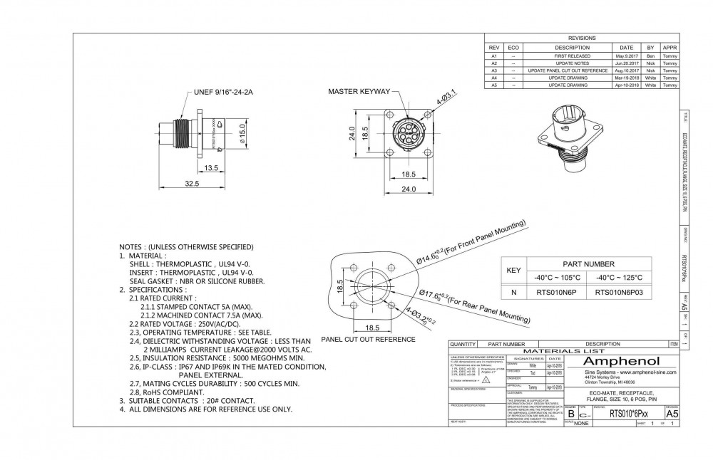 RTS010N6P03 technical drawing page 1