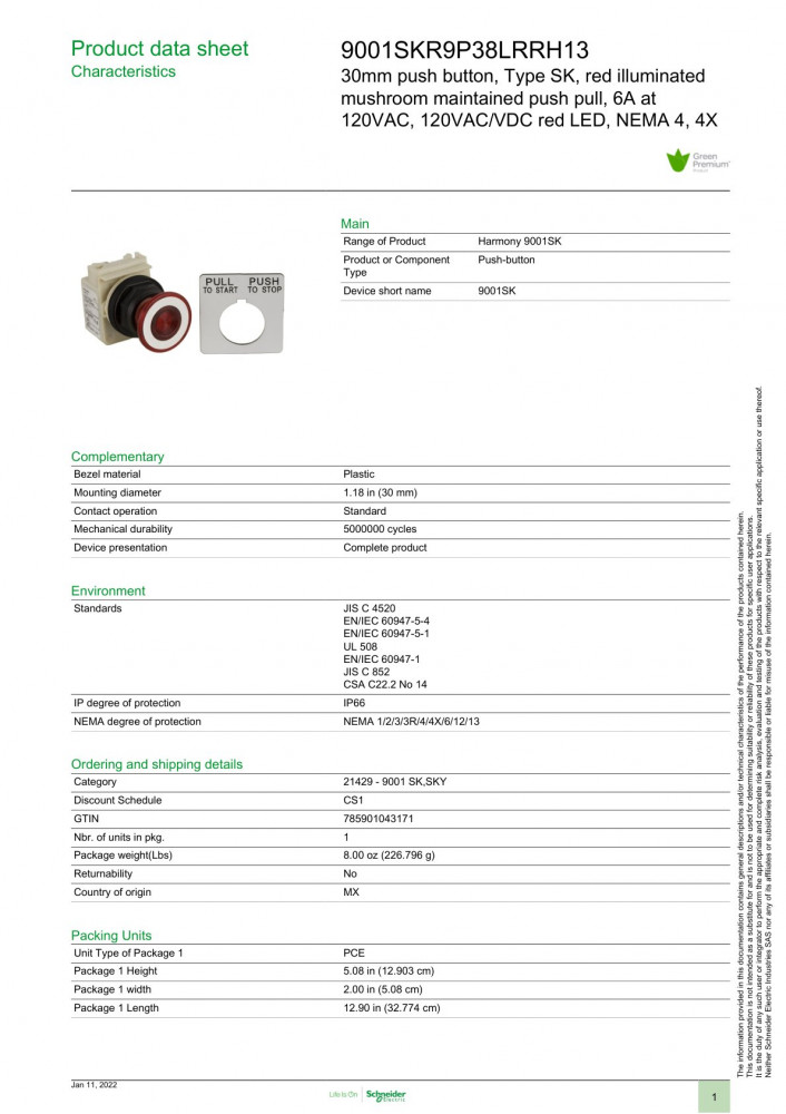 9001SKR9P38LRRH13 technical document page 1