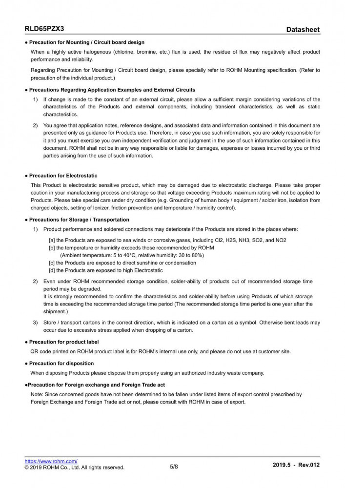 RLD65PZX3-00A technical document page 5