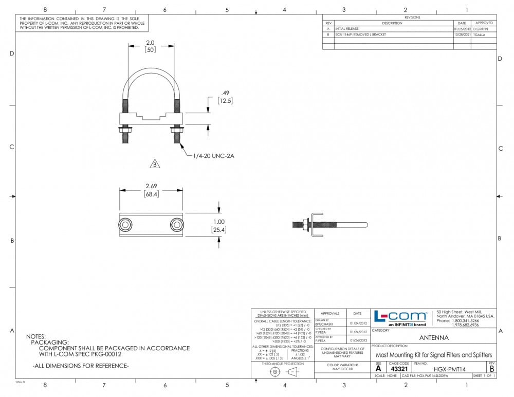 L-com HGX-PMT14 official drawing preview