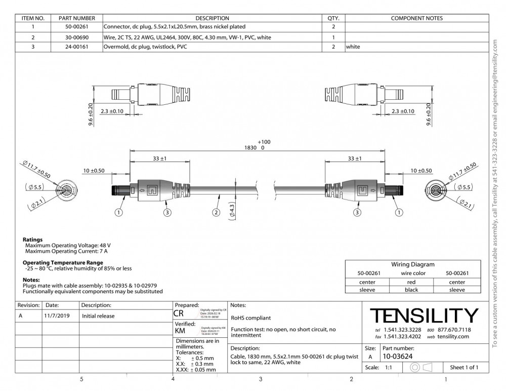 Tensility International 10-03624 product drawing