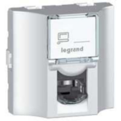 Mosaic™ - RJ45 feedthrough socket - Category 6A STP - Rear pluggable - 2 modules - aluminium for sale