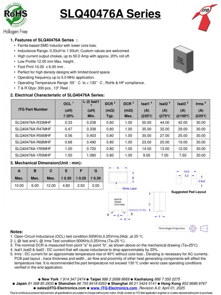 SLQ40476A technical document page 1