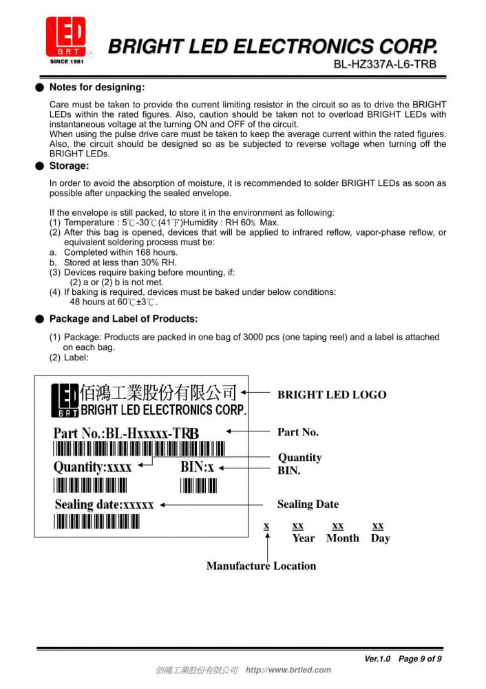 BL-HZ337A-L6-TRB datasheet page 10
