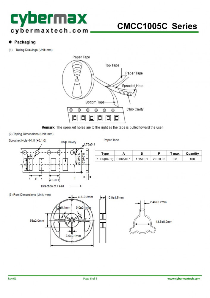 Cybermax CMCC1005 series datasheet page 6