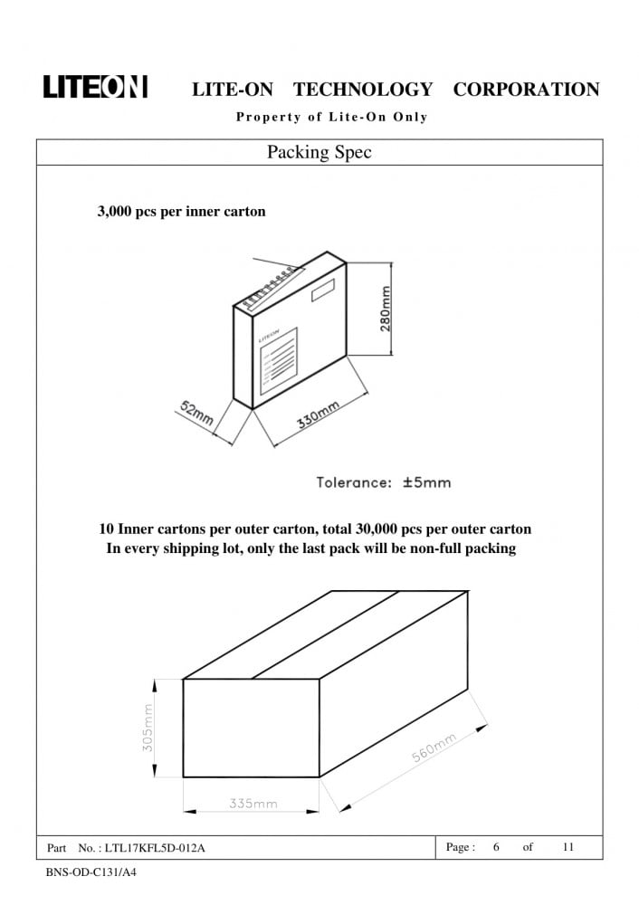 LTL17KFL5D-012A datasheet page 6