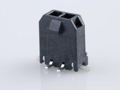 MLX Power Connector Header, 6.35mm Pitch, Pin Terminals, 2.13mm Contact Diameter, Vertical, with Plastic Polarizing Peg, 4 Circuits, Nylon 94V-2, Natural (Translucent), Lead-Free