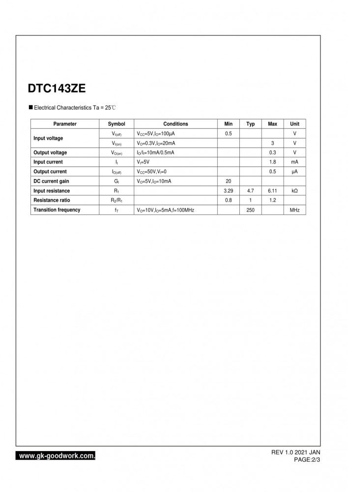 DTC143ZE datasheet page 2