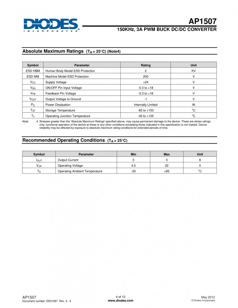 AP1507 datasheet page 4