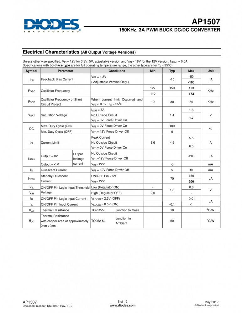 AP1507 datasheet page 5