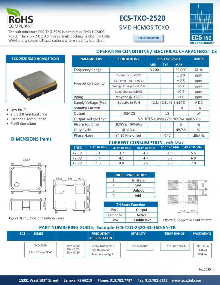 ECS-TXO-2520 technical document page 1