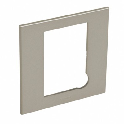 Arteor - British standard plate for 13A fused connection unit - Brushed stainless steel - 1 gang square 92x92mm - Black brushed finish