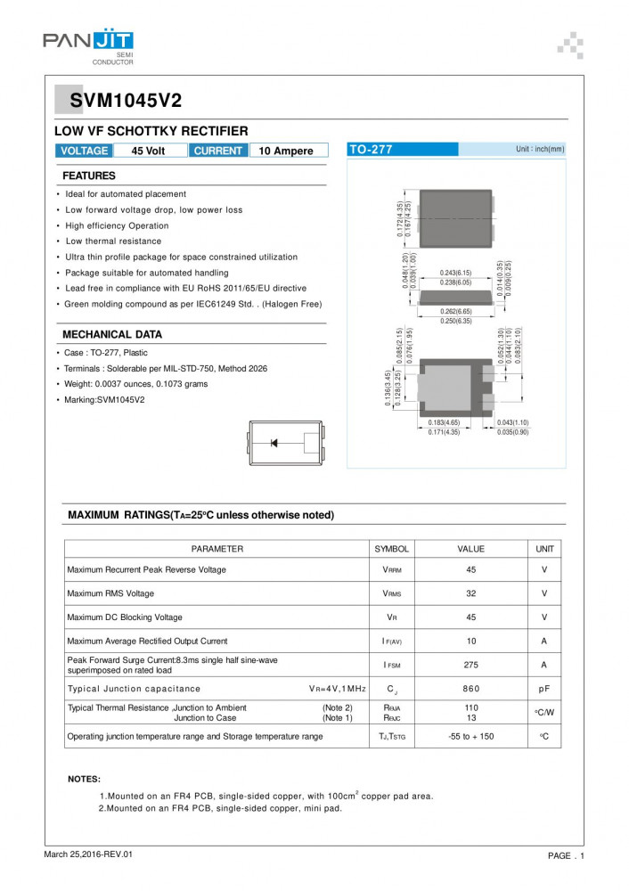 SVM1045V2 datasheet page 1