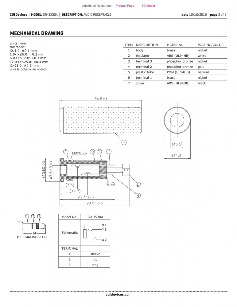 CUI SR-3530A document page 2