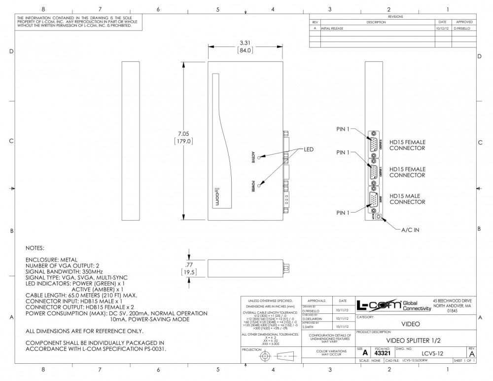 L-com LCVS-12 technical document preview