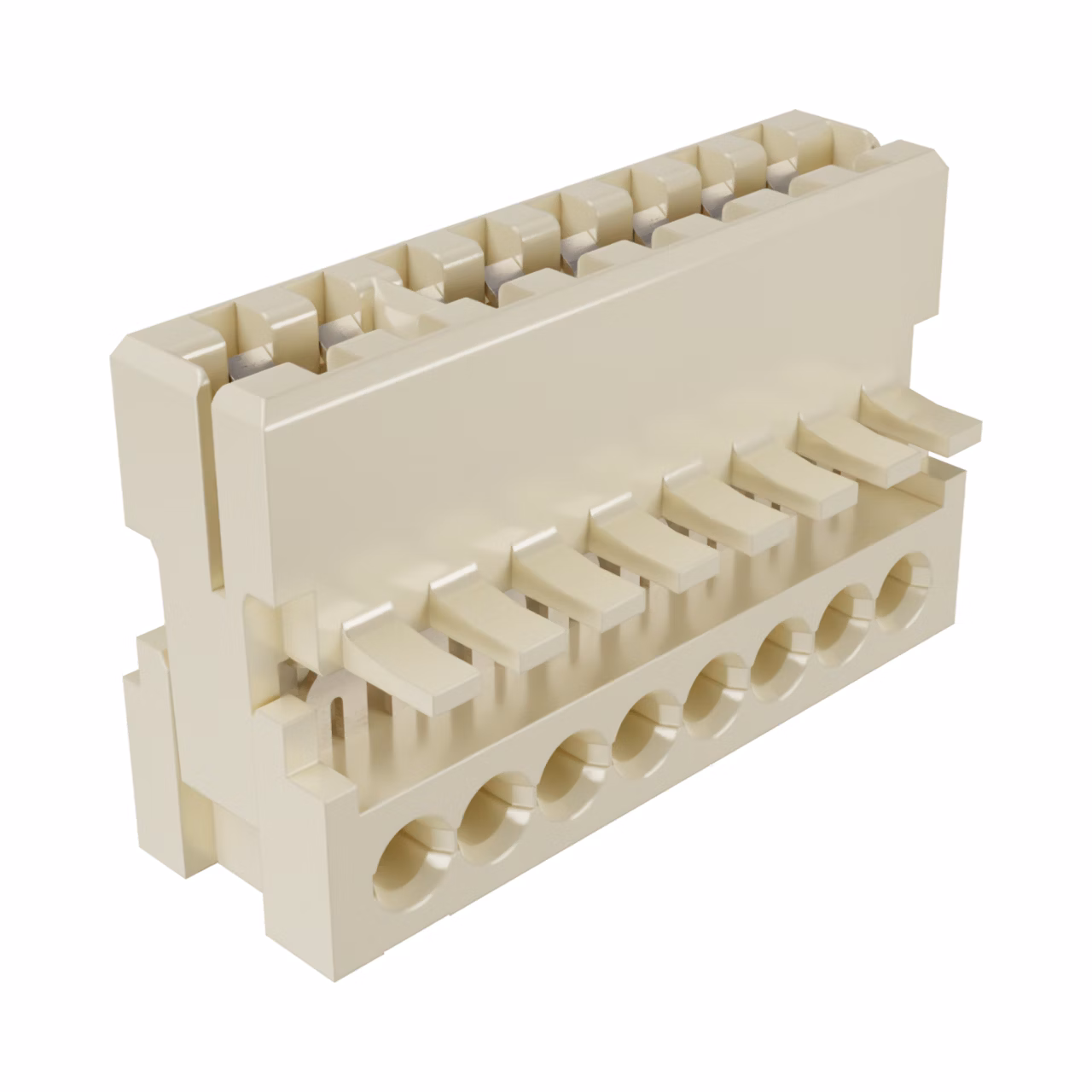 Appli-Mate RAST 2.5 Connector, 2.50mm Pitch, Female, 6 Circuits, Polarizing Rib Between 4/5, Closed Endwalls, Brown Color Stripe, Tin Plating