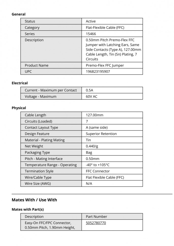 Product document image 2 for Molex 154660507