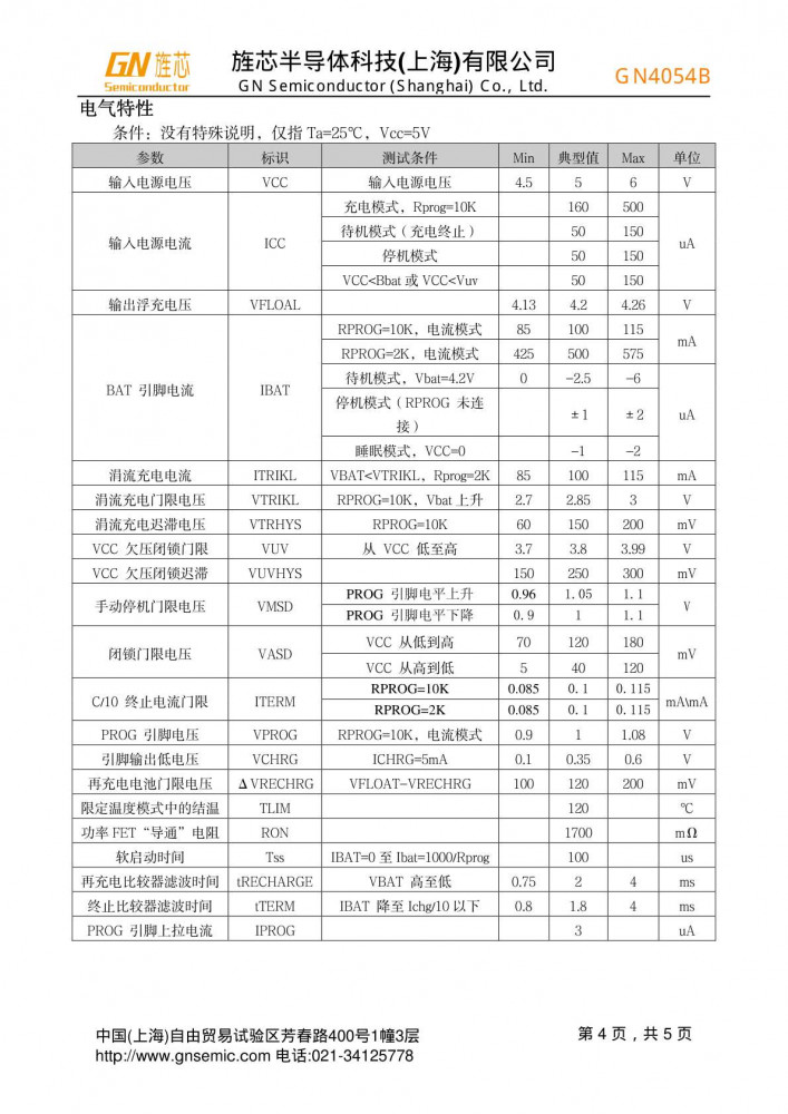 GN4054B datasheet page 4