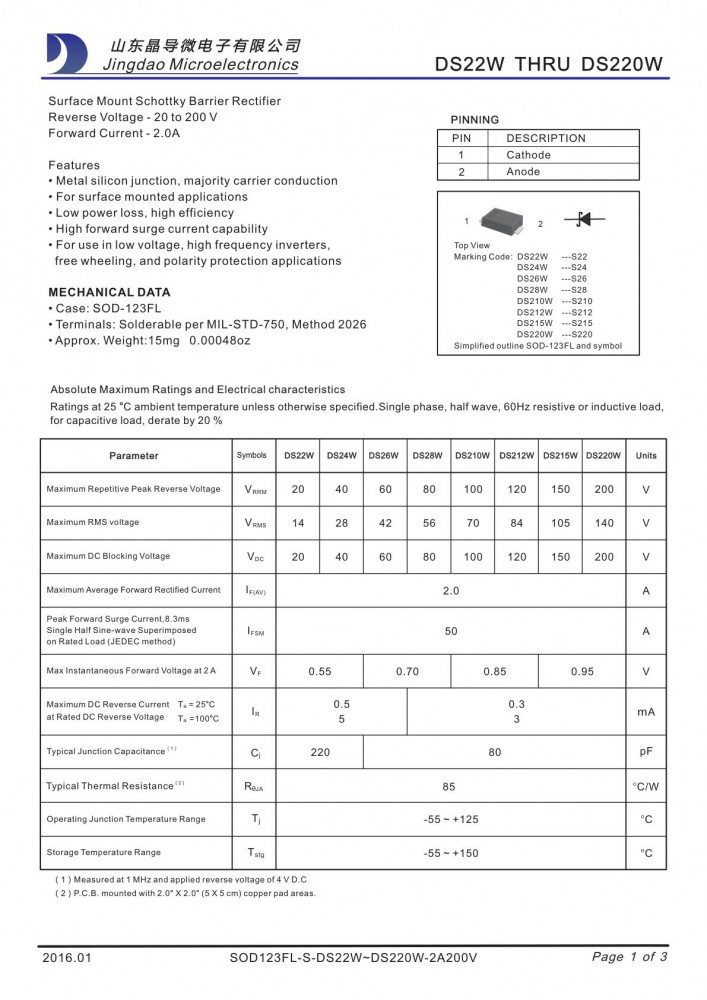 DS26W datasheet page 1