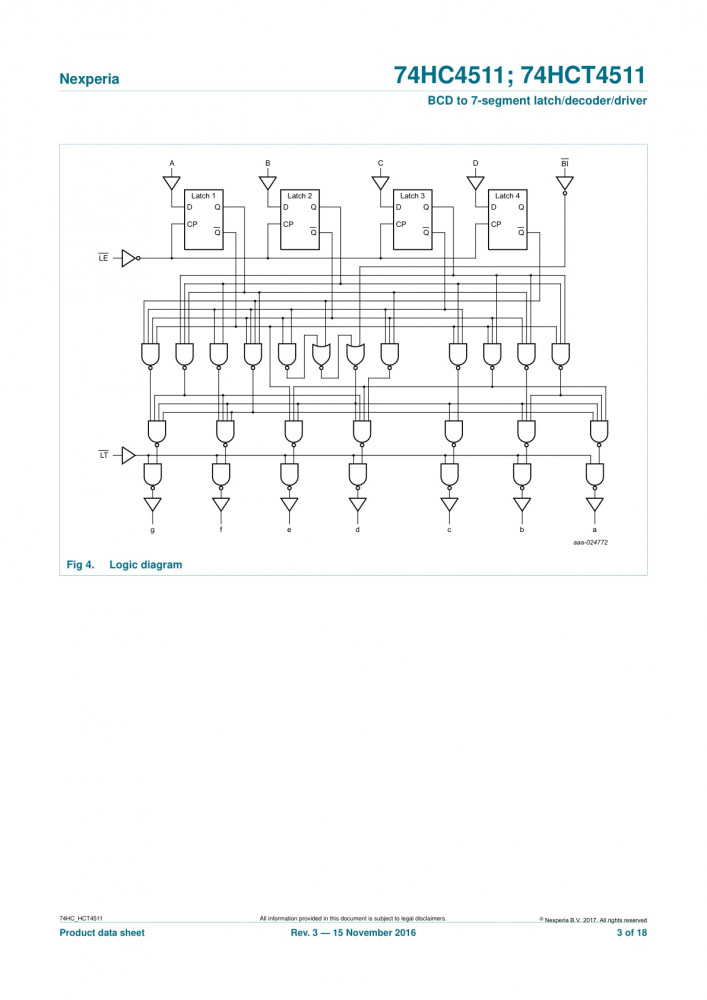 74HC4511D datasheet page 3