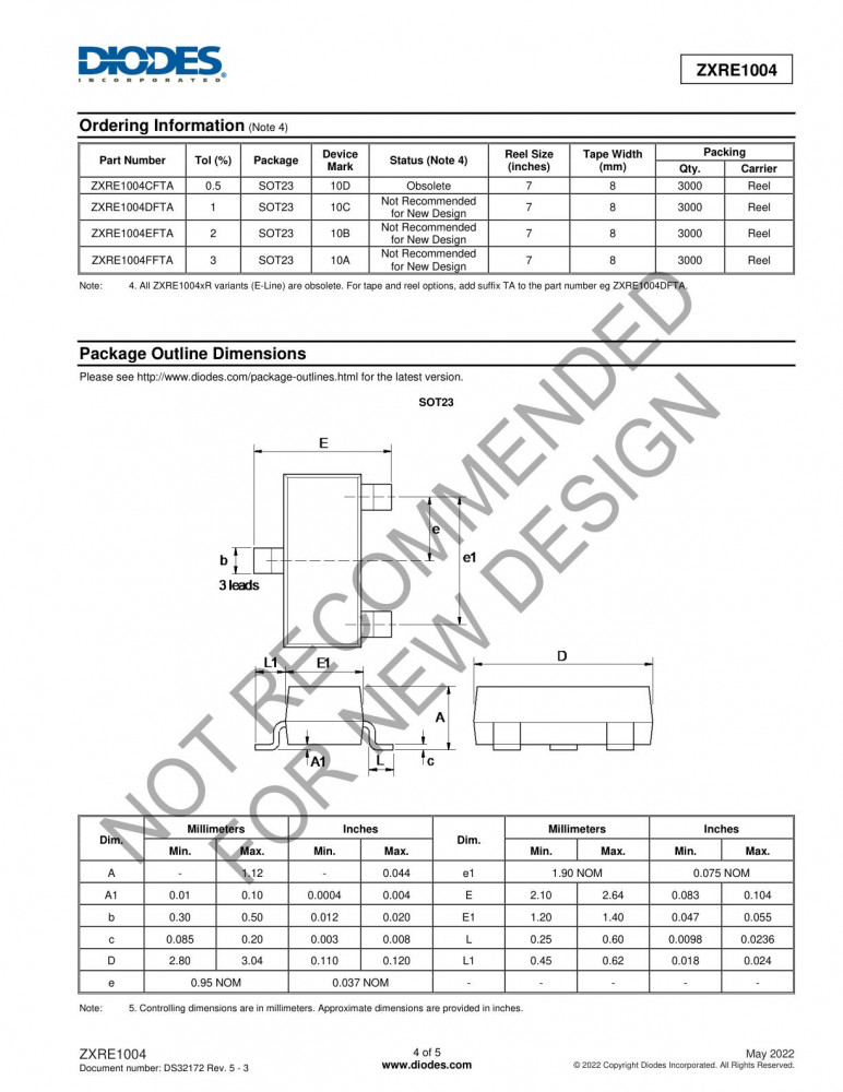 ZXRE1004DFTA datasheet page 4