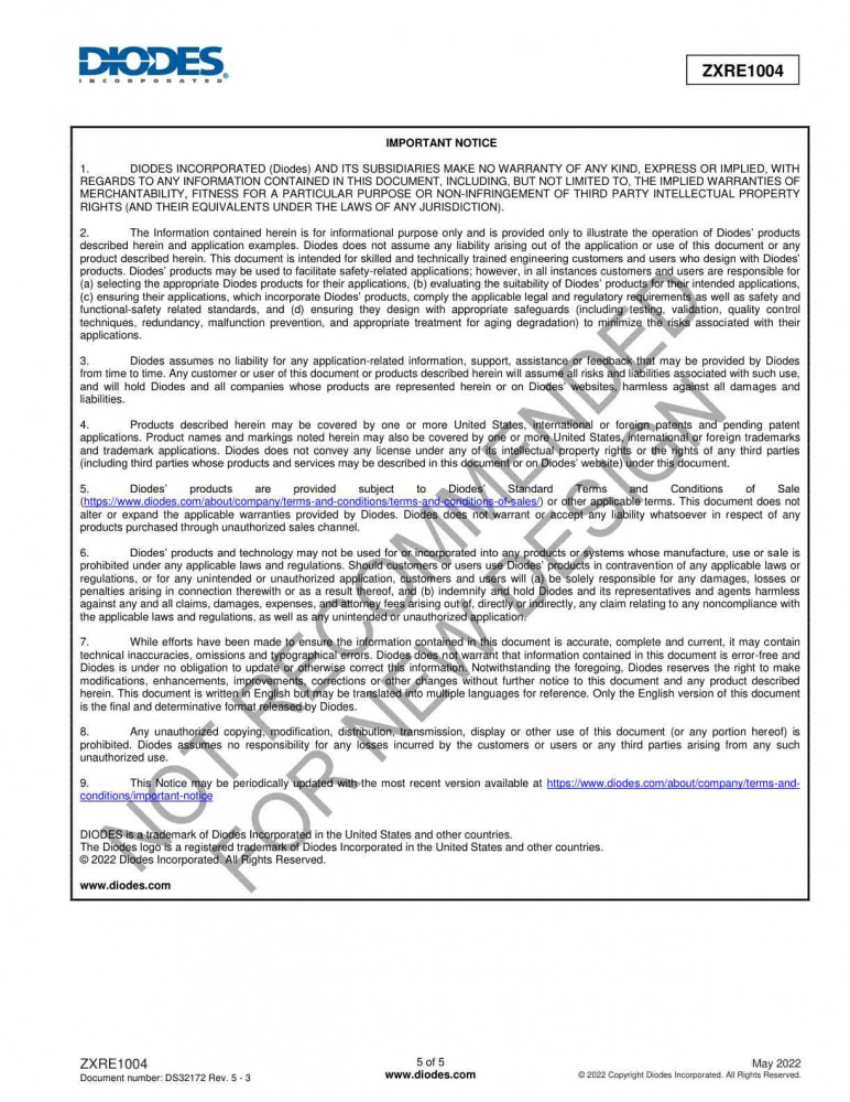 ZXRE1004DFTA datasheet page 5