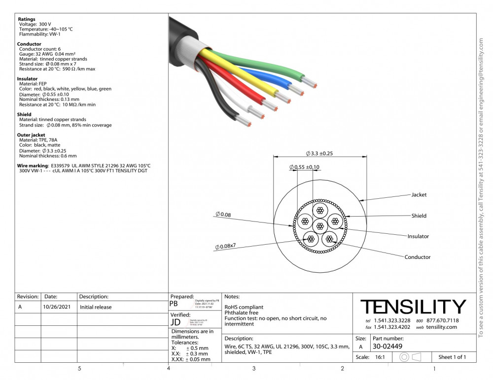 Tensility International 30-02449 technical drawing preview