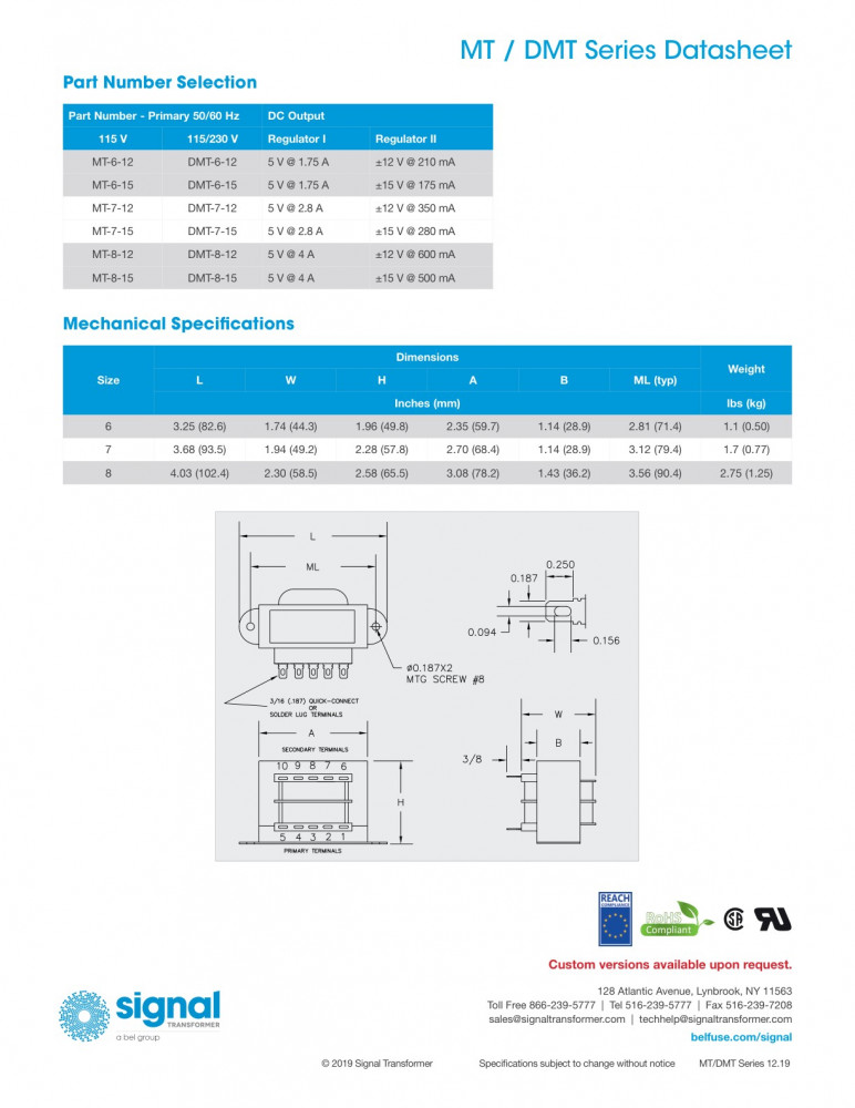 MT and DMT Series datasheet page 2
