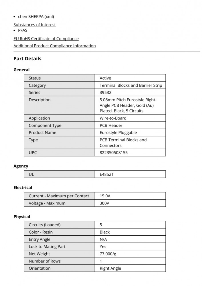 MOLEX 395321505 technical document, page 2