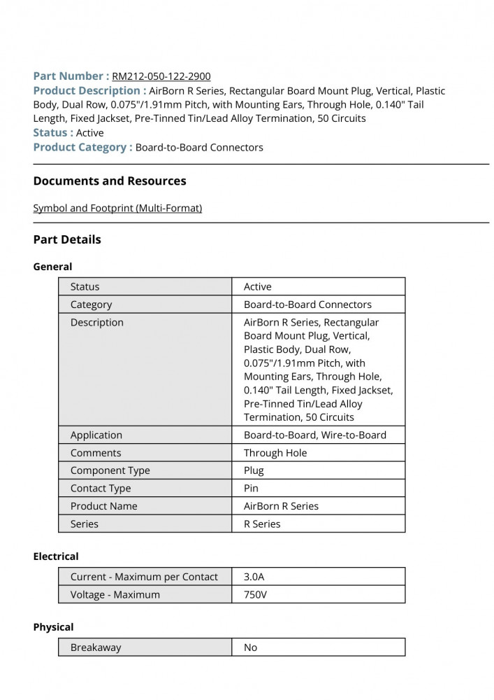 RM212-050-122-2900 technical document page 1