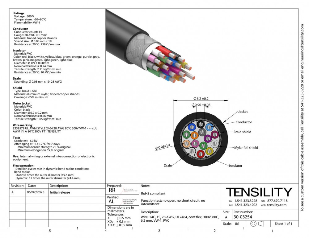 Tensility International 30-03254 product drawing