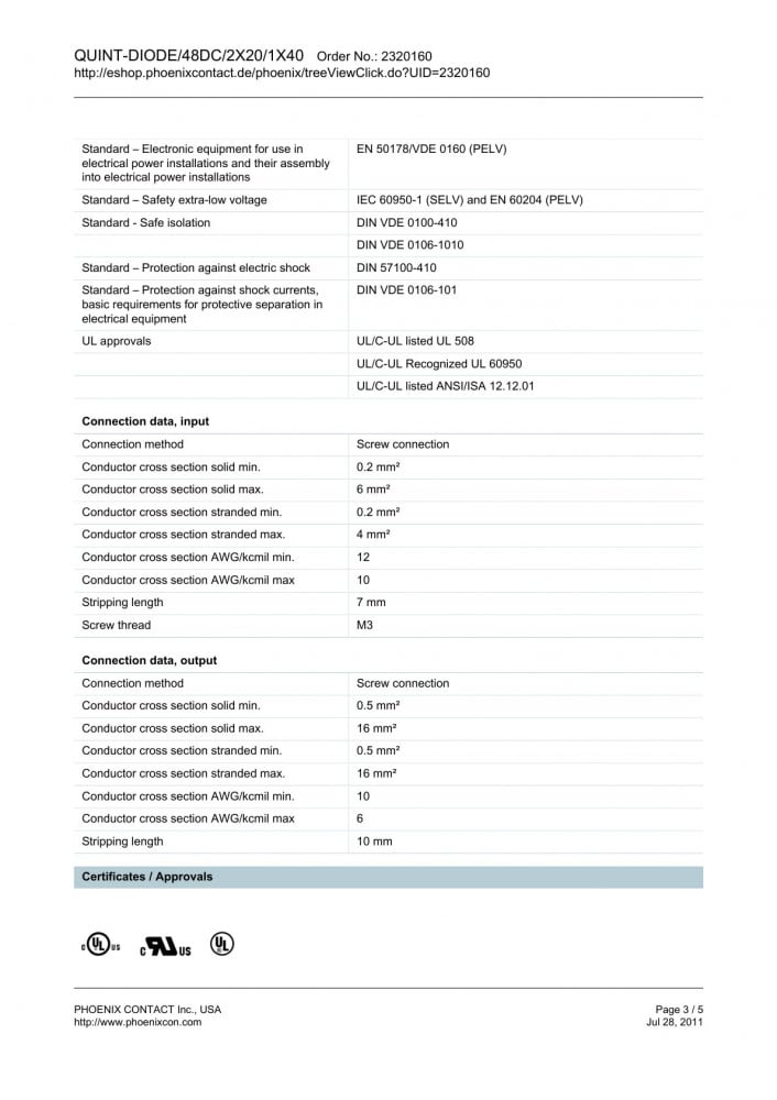Phoenix Contact 2320160 technical document page 3