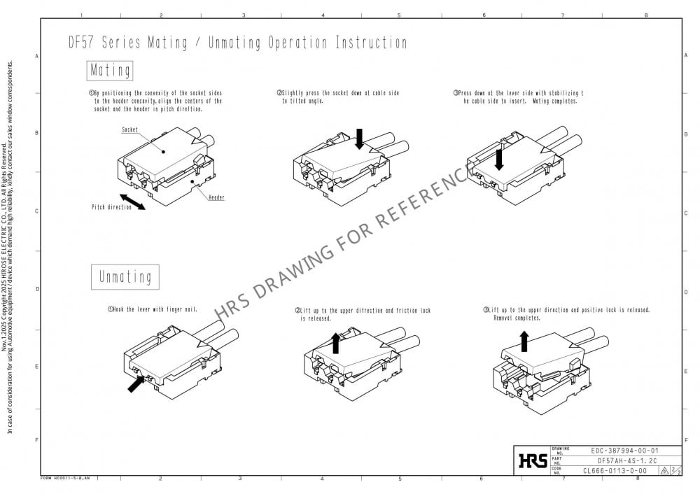 HRS DF57AH-4S-1.2C technical drawing page 2