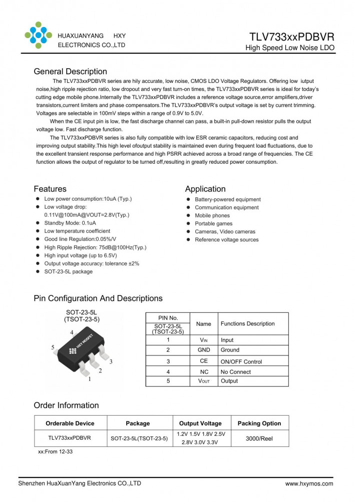 TLV73333PDBVR-HXY datasheet page 1