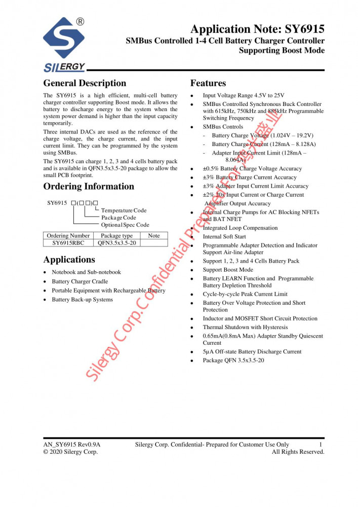 SY6915RBC datasheet page 1