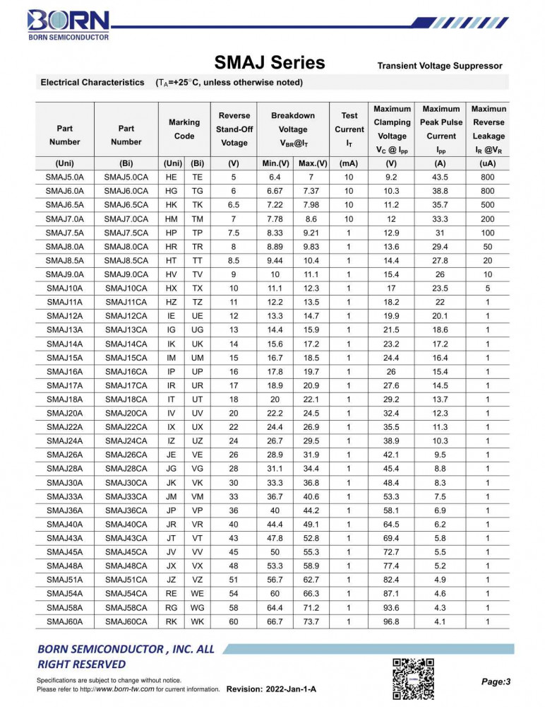BORN SMAJ series datasheet page 3