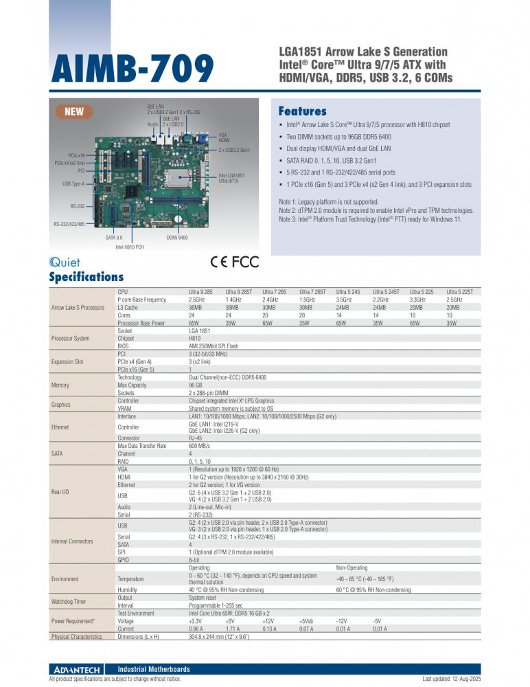 AIMB-709 technical document preview, page 1