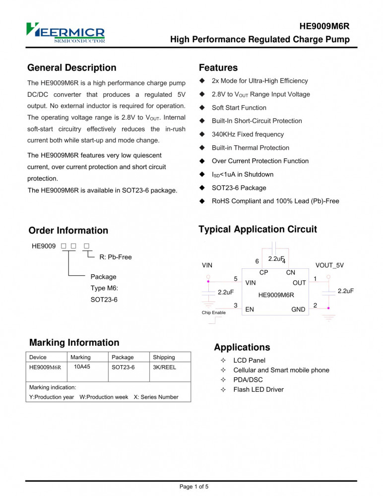 HE9009M6R datasheet page 1